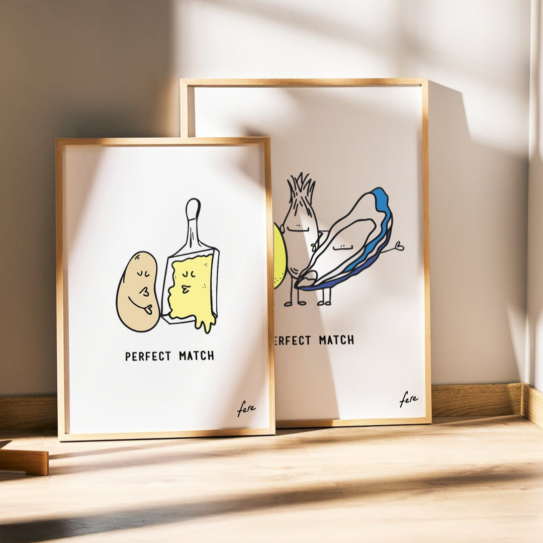 Affiche perfect match raclette – Poster design déco murale – FERE – FERE
